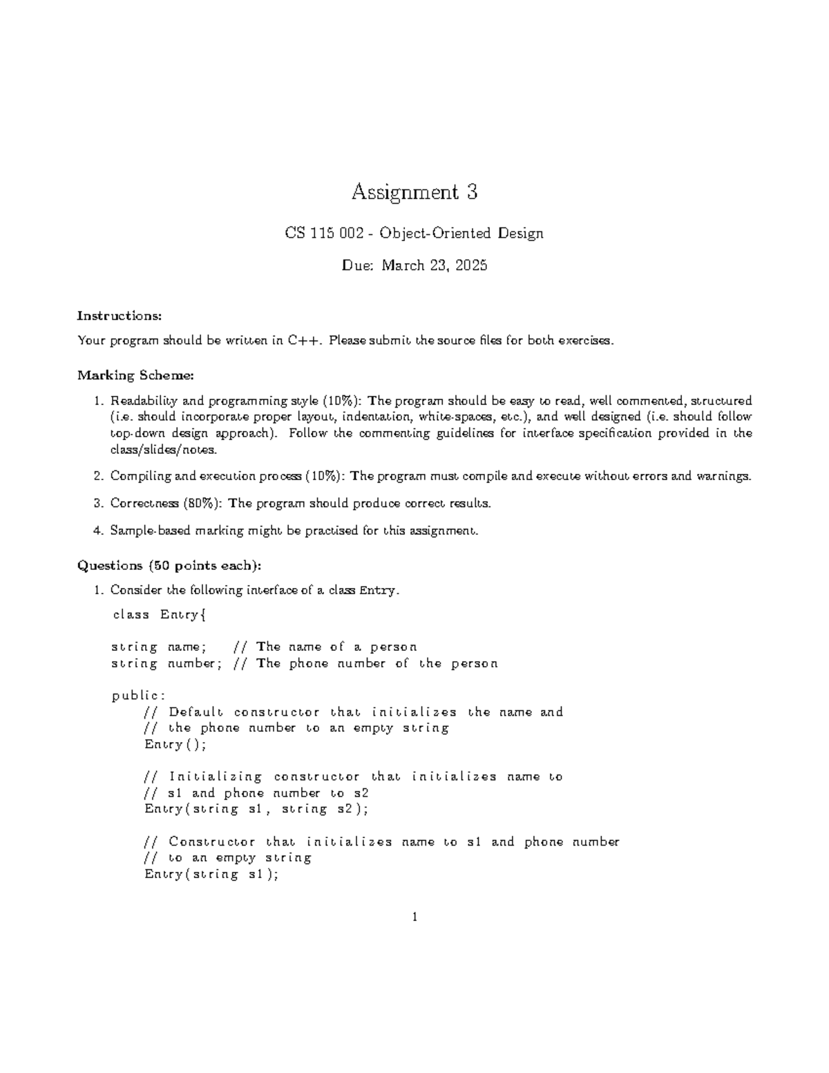 A3 - CS 115 002 Design Assignment Instructions and Guidelines - Studocu