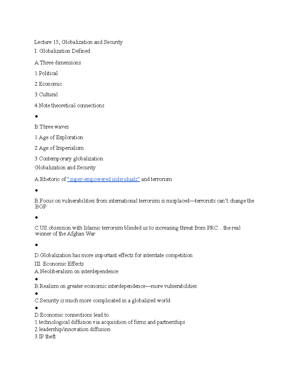 INTEL 250: Terrorism and Counterterrorism Strategies Analysis - Lecture ...