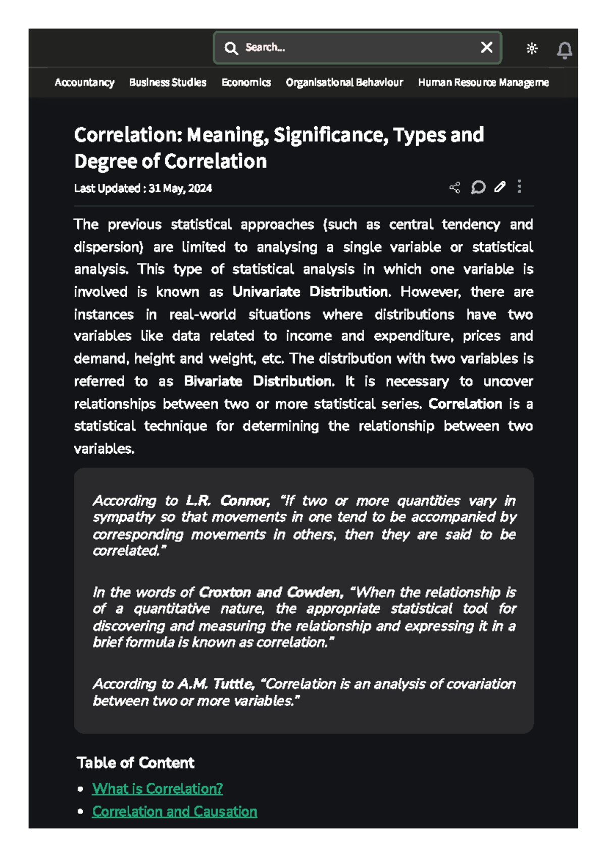 Correlation: Meaning, Significance, Types & Degree - A Comprehensive Guide - Studocu