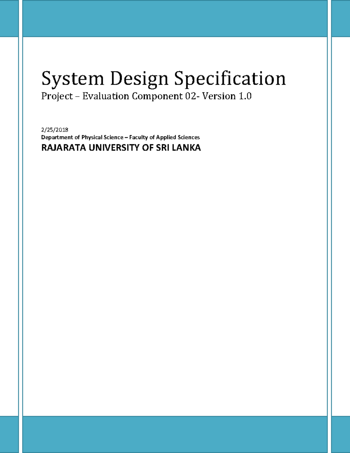 SDS Guidelines for System Design Specification - Project Evaluation ...