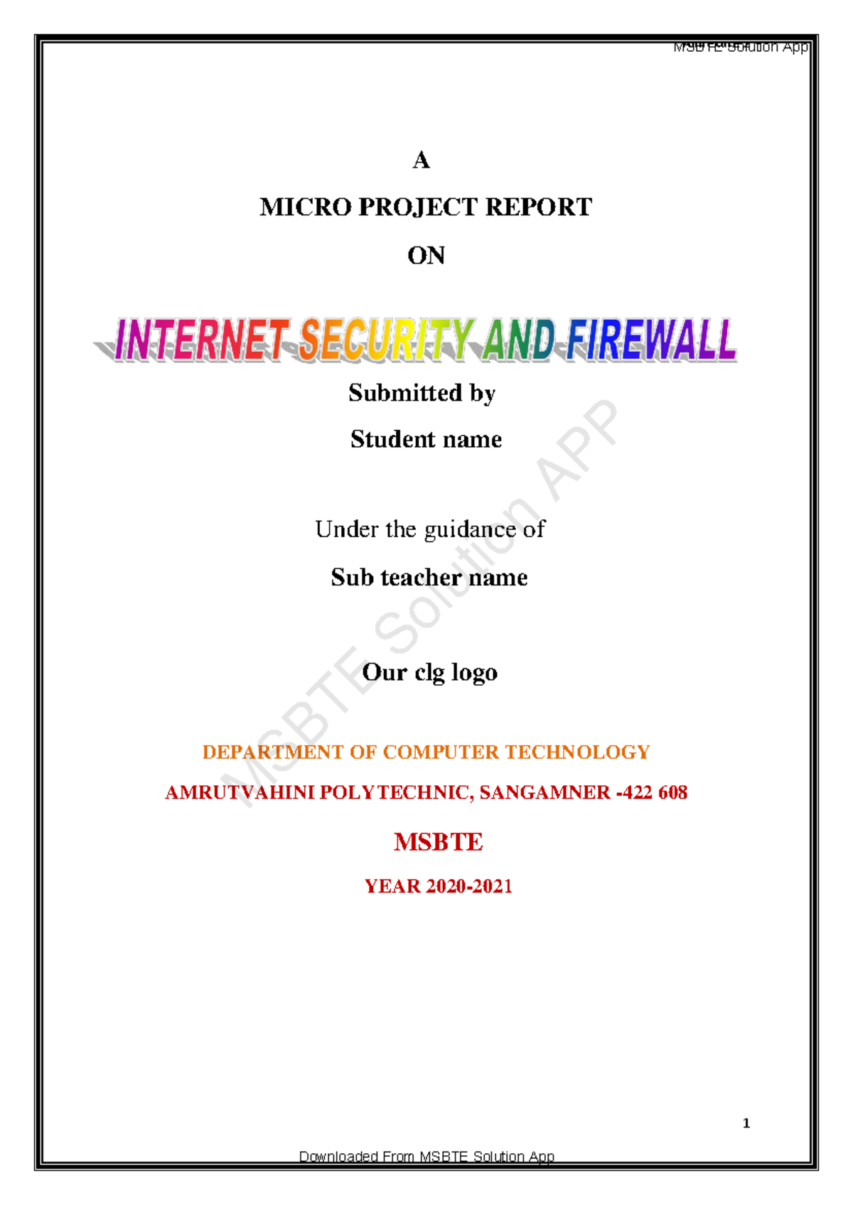 OSY Micro Project - 1 A MICRO PROJECT REPORT ON Submitted by Student ...
