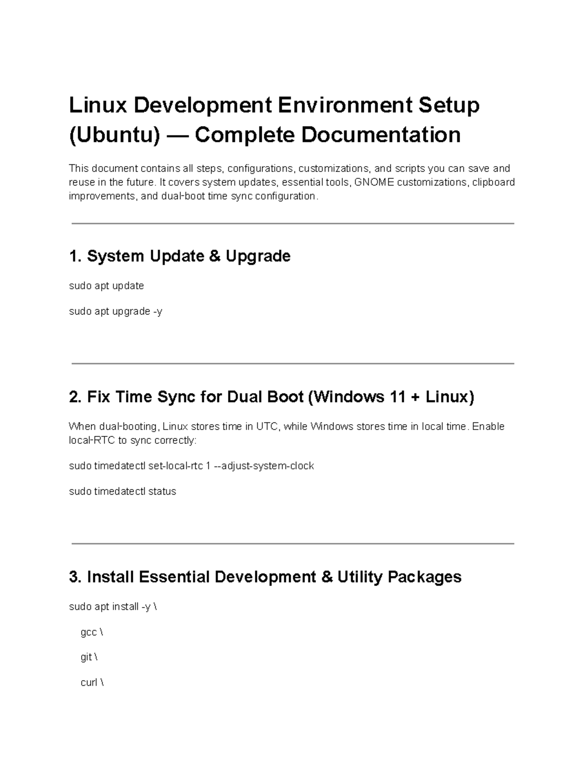 Linux Development Environment Setup (Ubuntu) Guide and Tips - Studocu