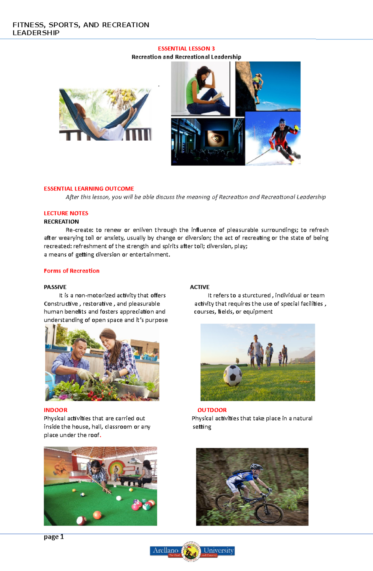 3 Principles - SPORTS AND RECREATION LEADERSHIP - ESSENTIAL LESSON 3 ...