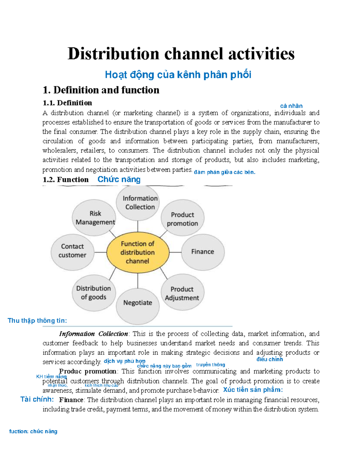 E-learning 4: Distribution Channel Activities Overview - Studocu
