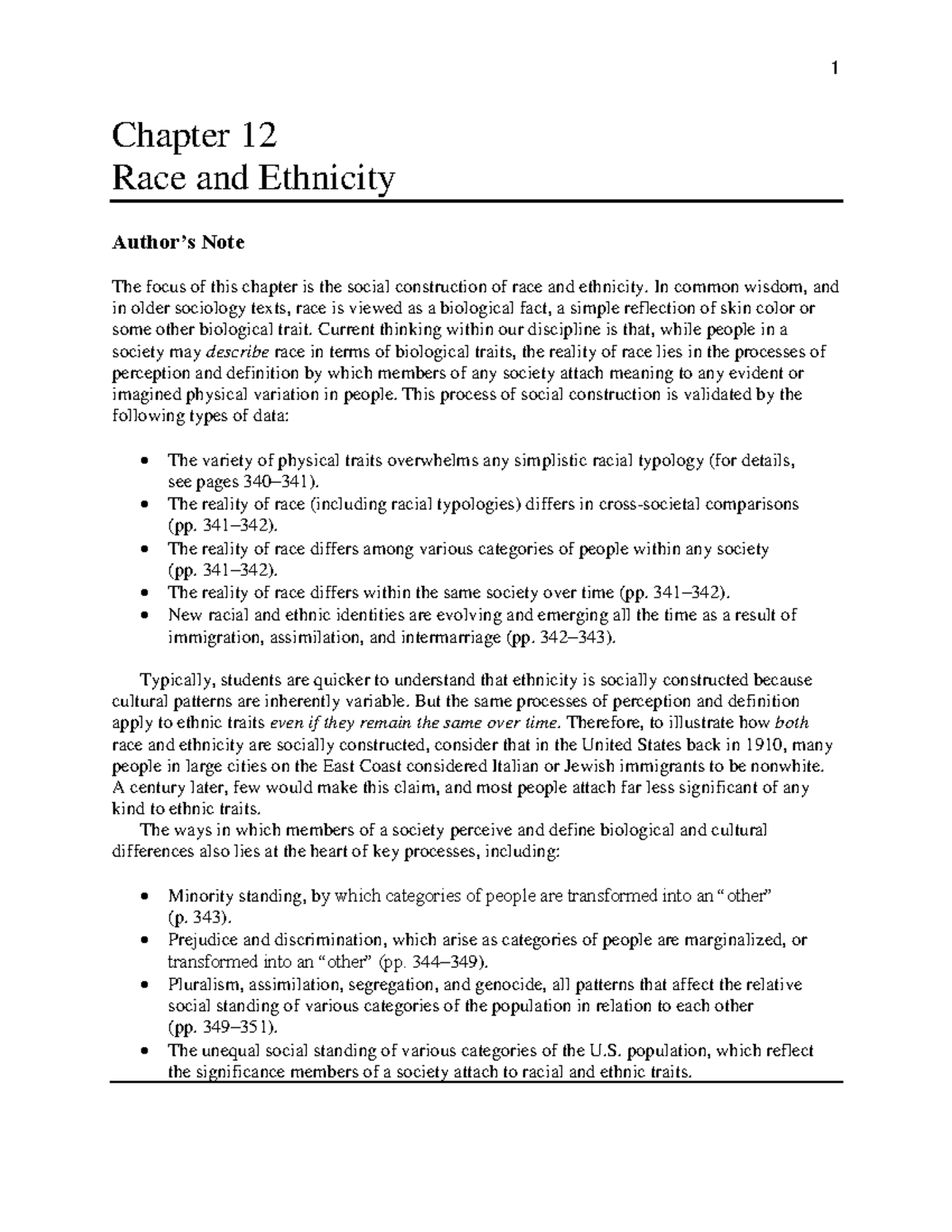 Chapter 12 - Race and Ethnicity: Social Constructs Explained - Studocu