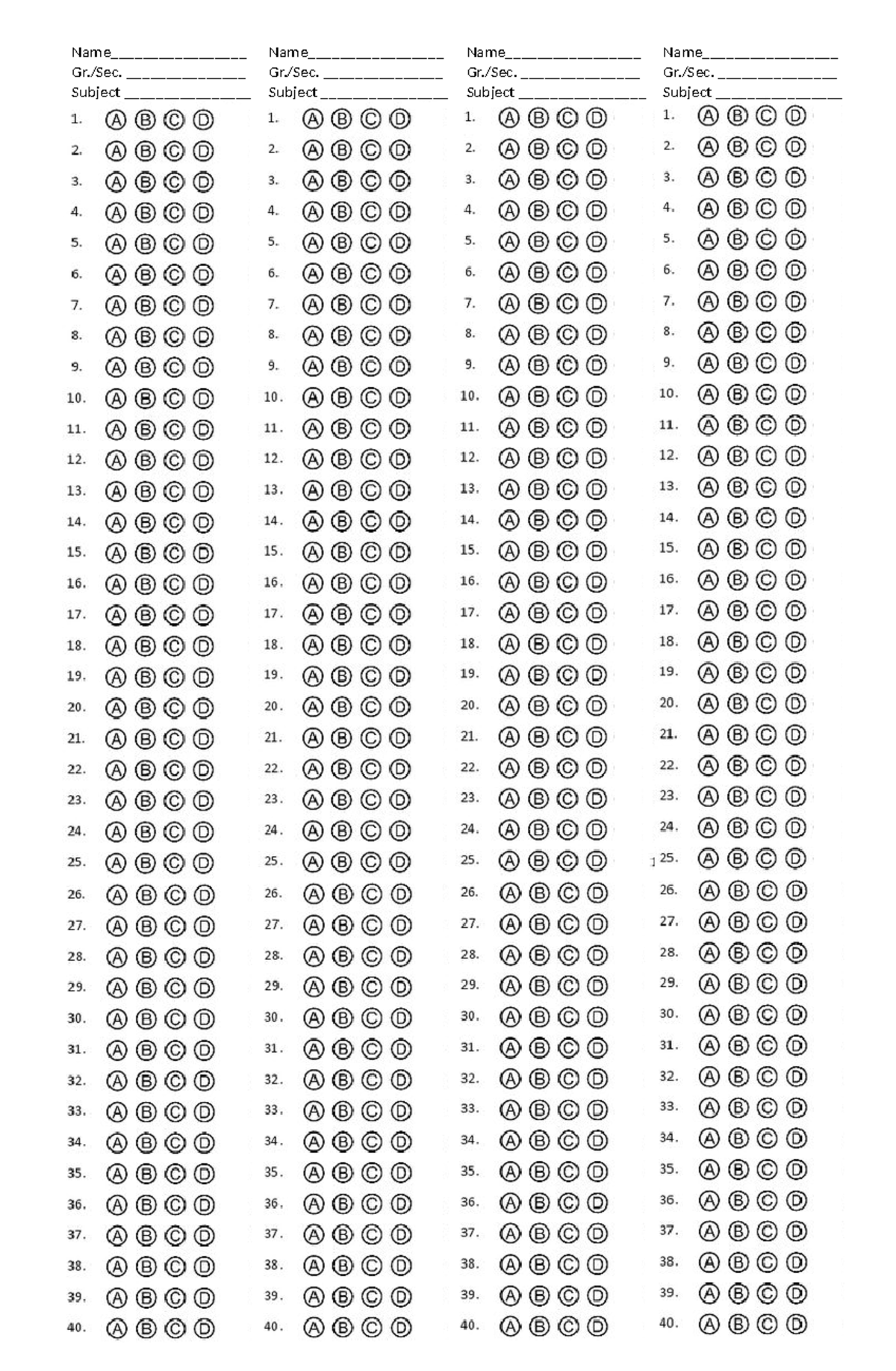 Answer-Sheet - yey - Bachelor of Science in Information Technology ...
