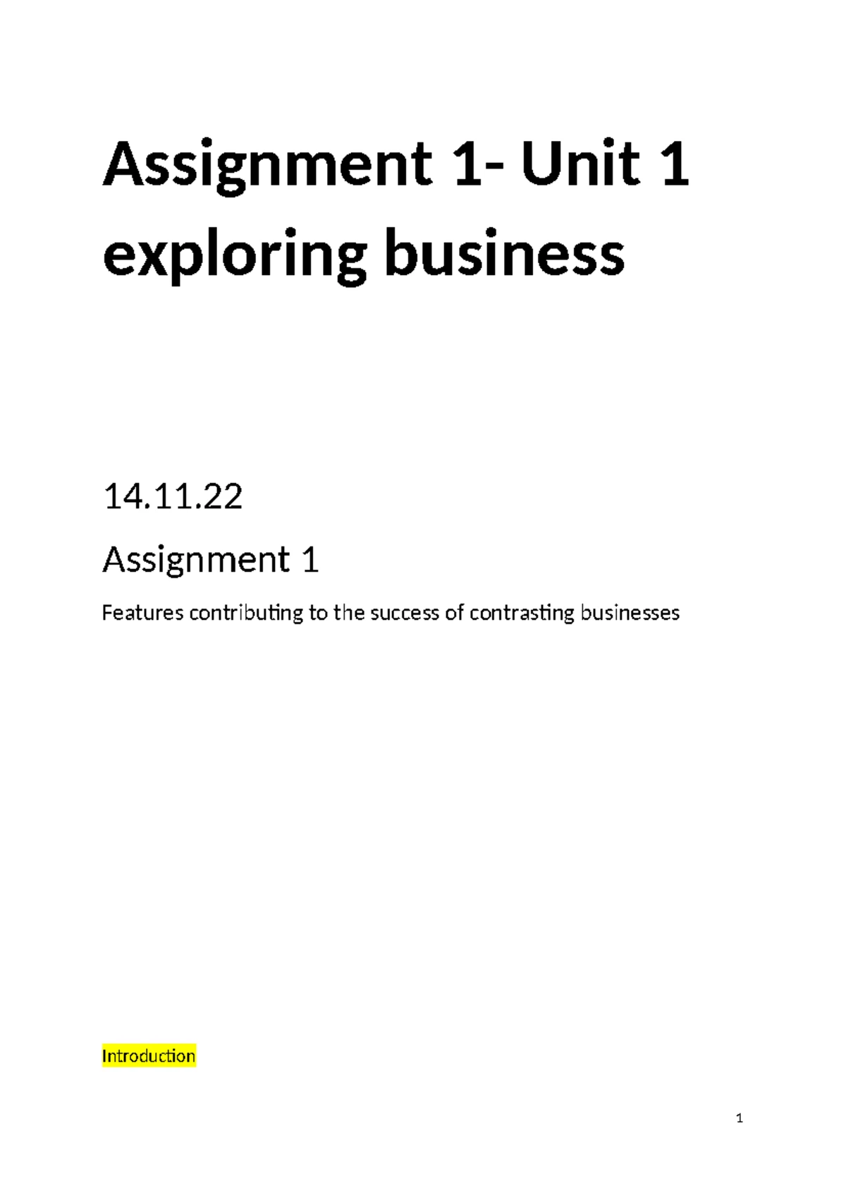 Business Level 3: Unit 27 - Assignment 1 on Work Experience Skills - Studocu