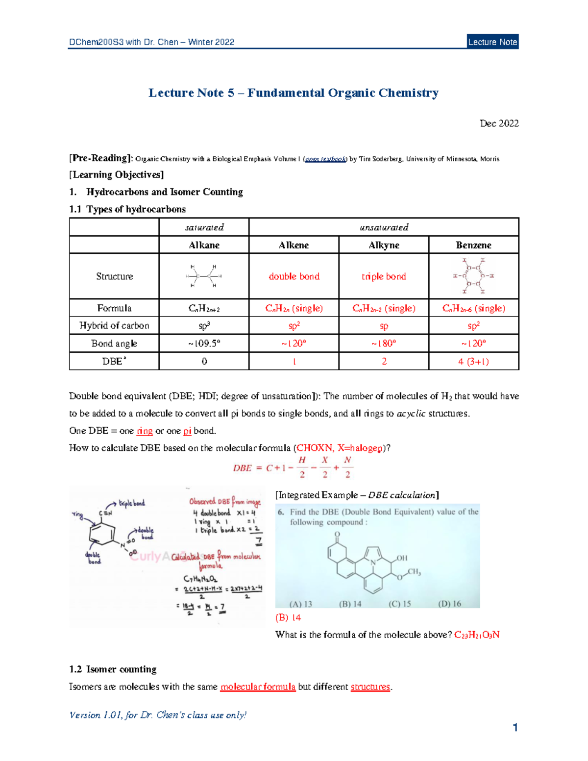 DChem200S3 Winter 2022 Lecture Note 5: Fundamental Organic Chemistry ...