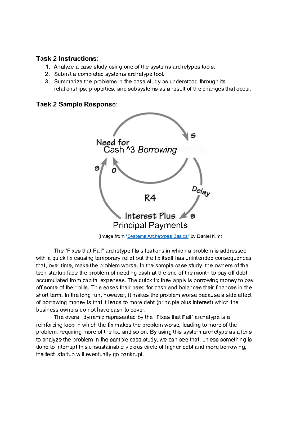 Task 2: Case Study Analysis of "Fixes that Fail" Archetype - Studocu