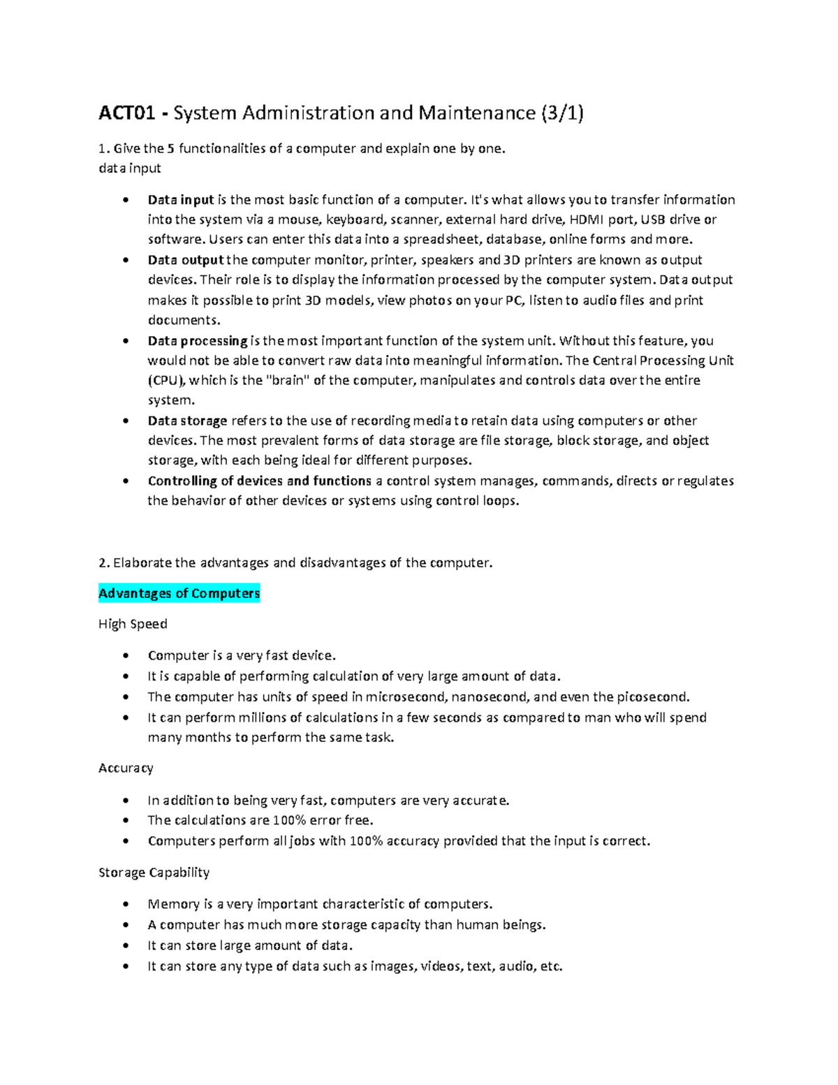 Activity 1OLSA01 - ACT01 - System Administration and Maintenance (3/1 ...