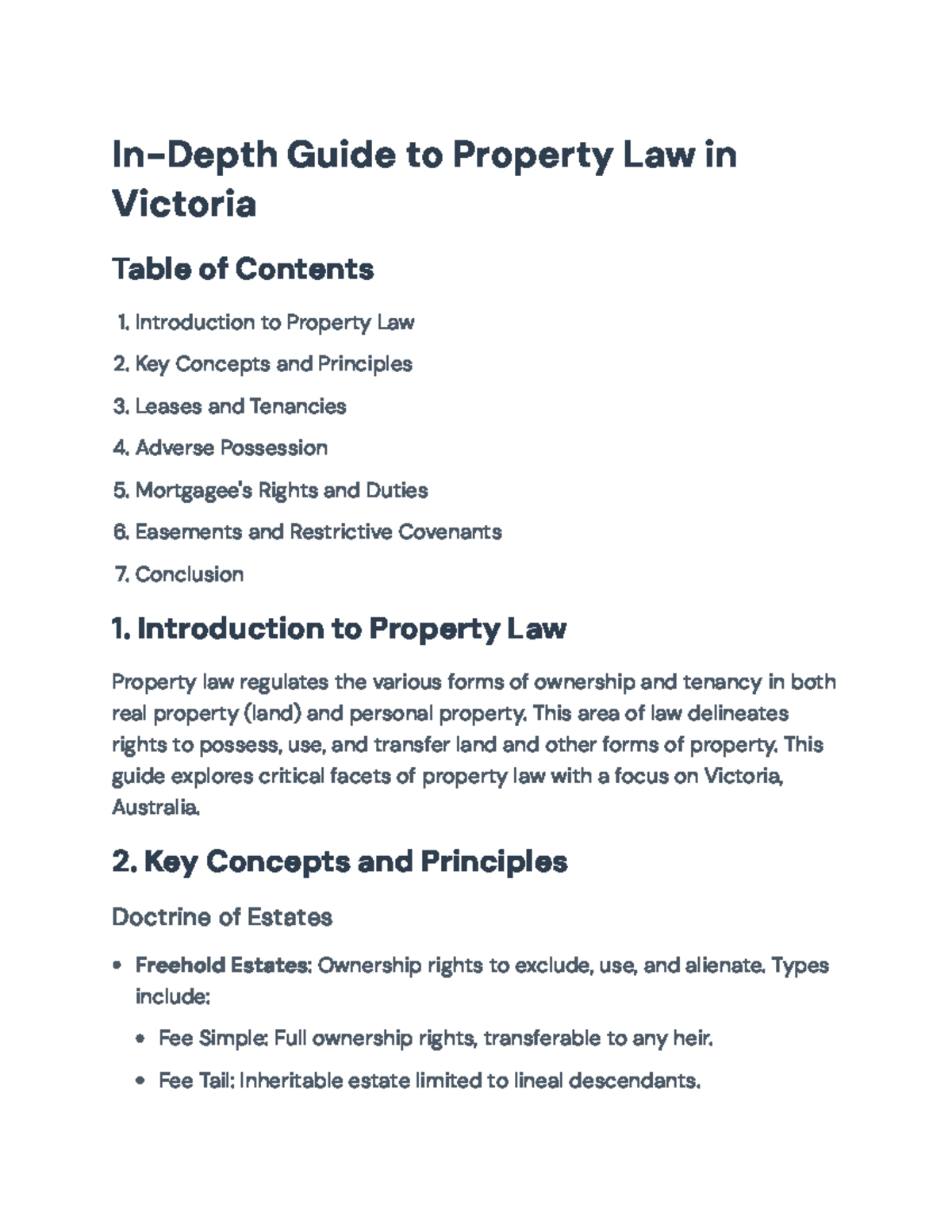 In-Depth Guide to Property Law in Victoria: Key Principles and Cases ...