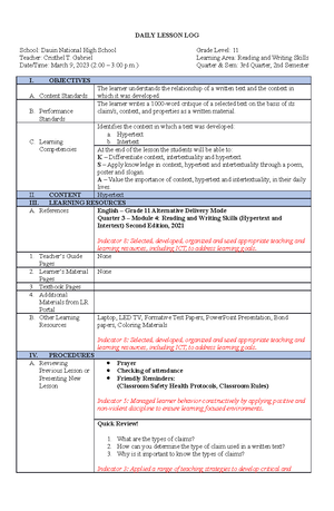 Quarter 04 Reading and Writing Module 005 - SHS Reading and Writing Skills Module 5 Reading and ...