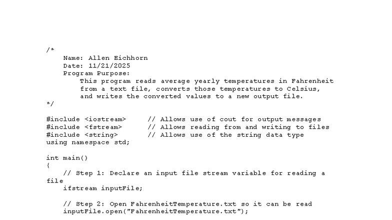 Mod 5 Assignment - Temperature Conversion Program in CPP - Studocu