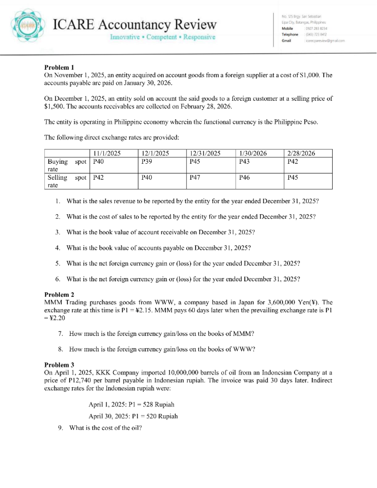 AFAR 03-14 Study Guide on Forex Transactions - Studocu