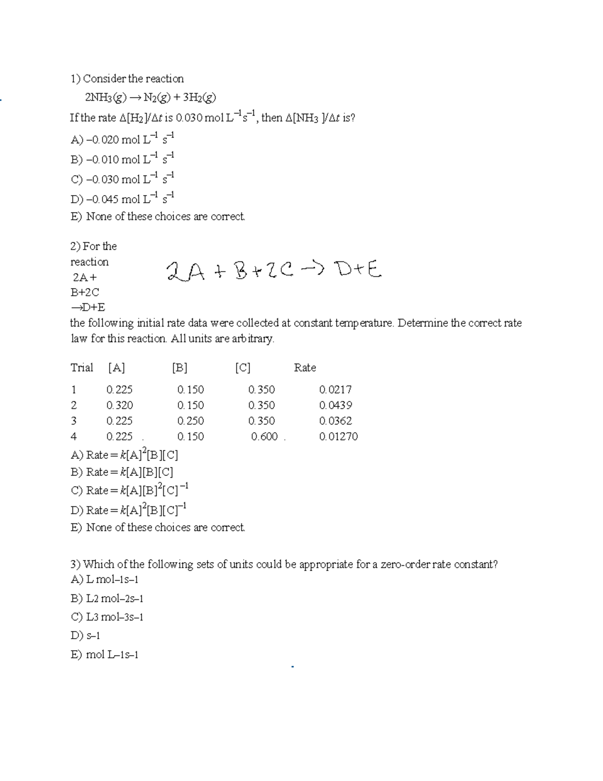 Chemical Kinetics: Reaction Rates & Rate Laws Analysis (Chem 101) - Studocu