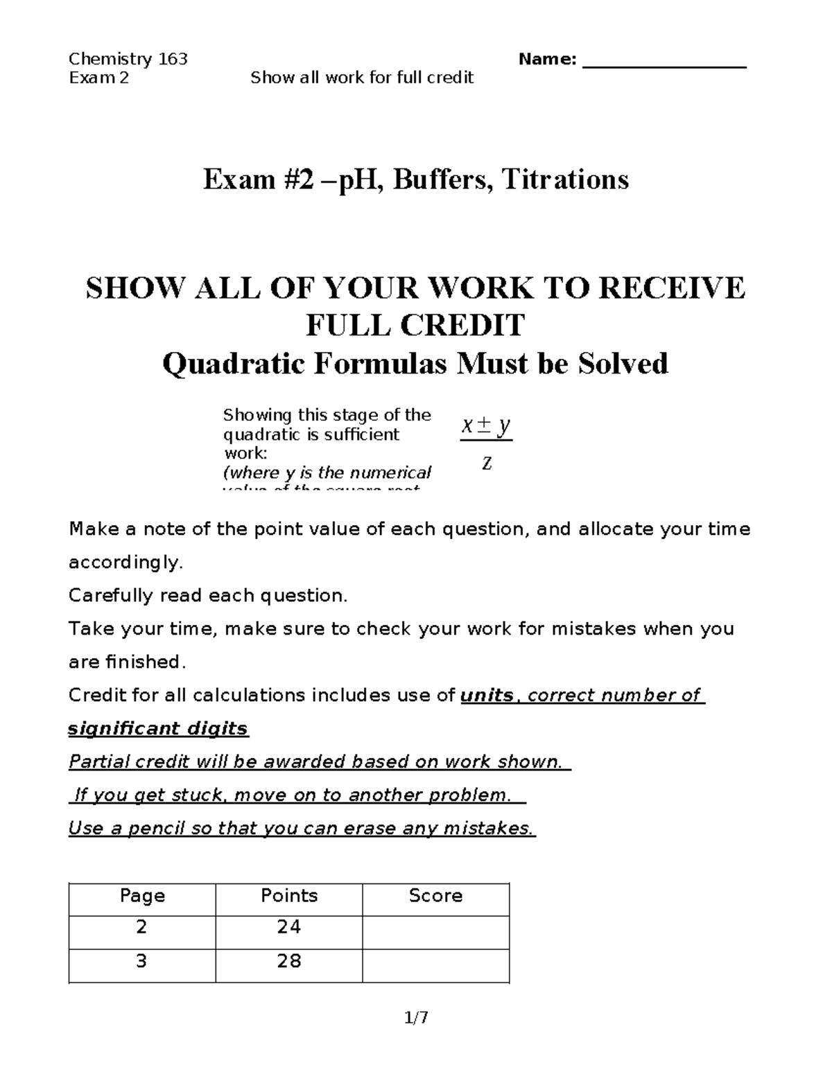 Chem 163 - Exam 2: Buffers and Titrations Study Guide - Studocu