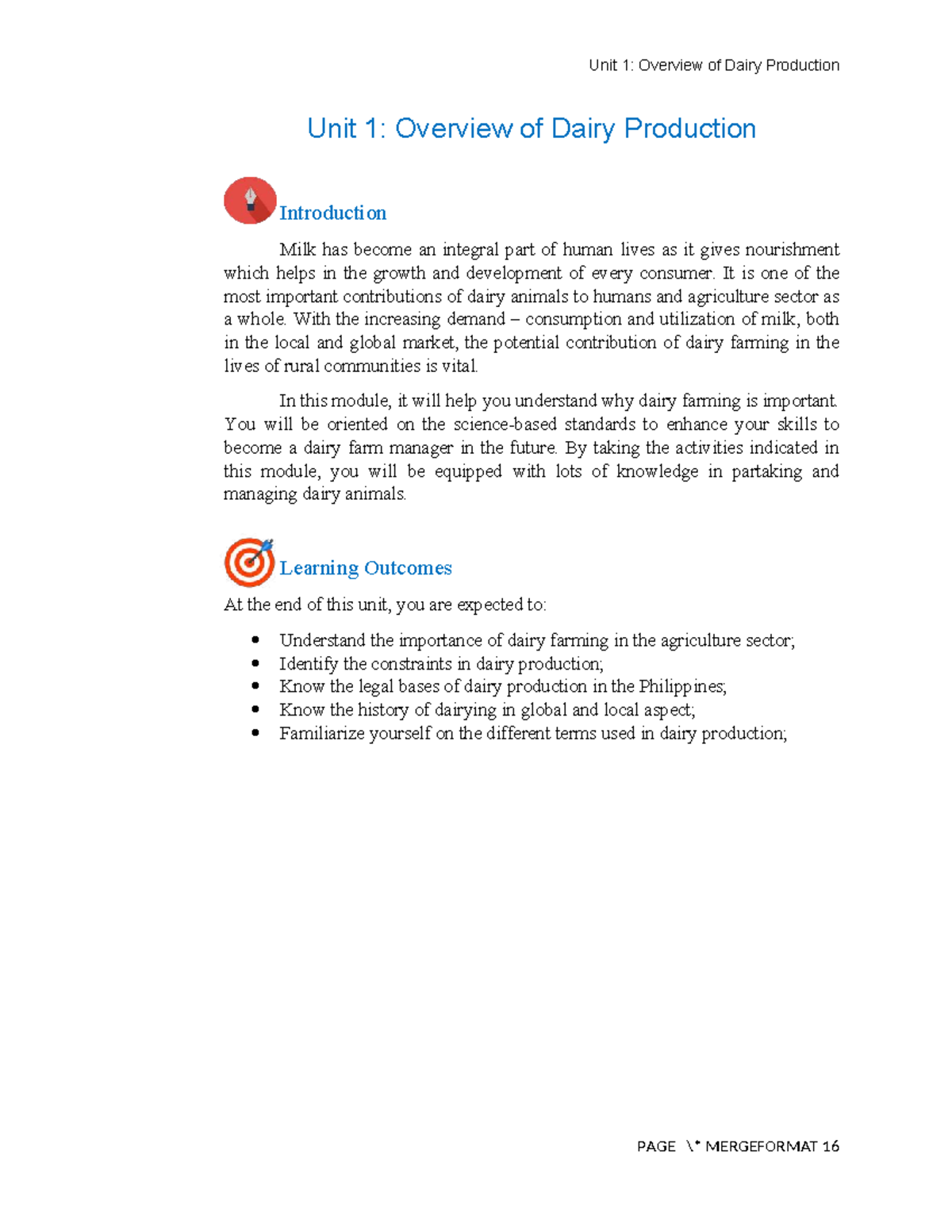 Unit 1: Dairy Production Overview and Its Importance in Agriculture ...
