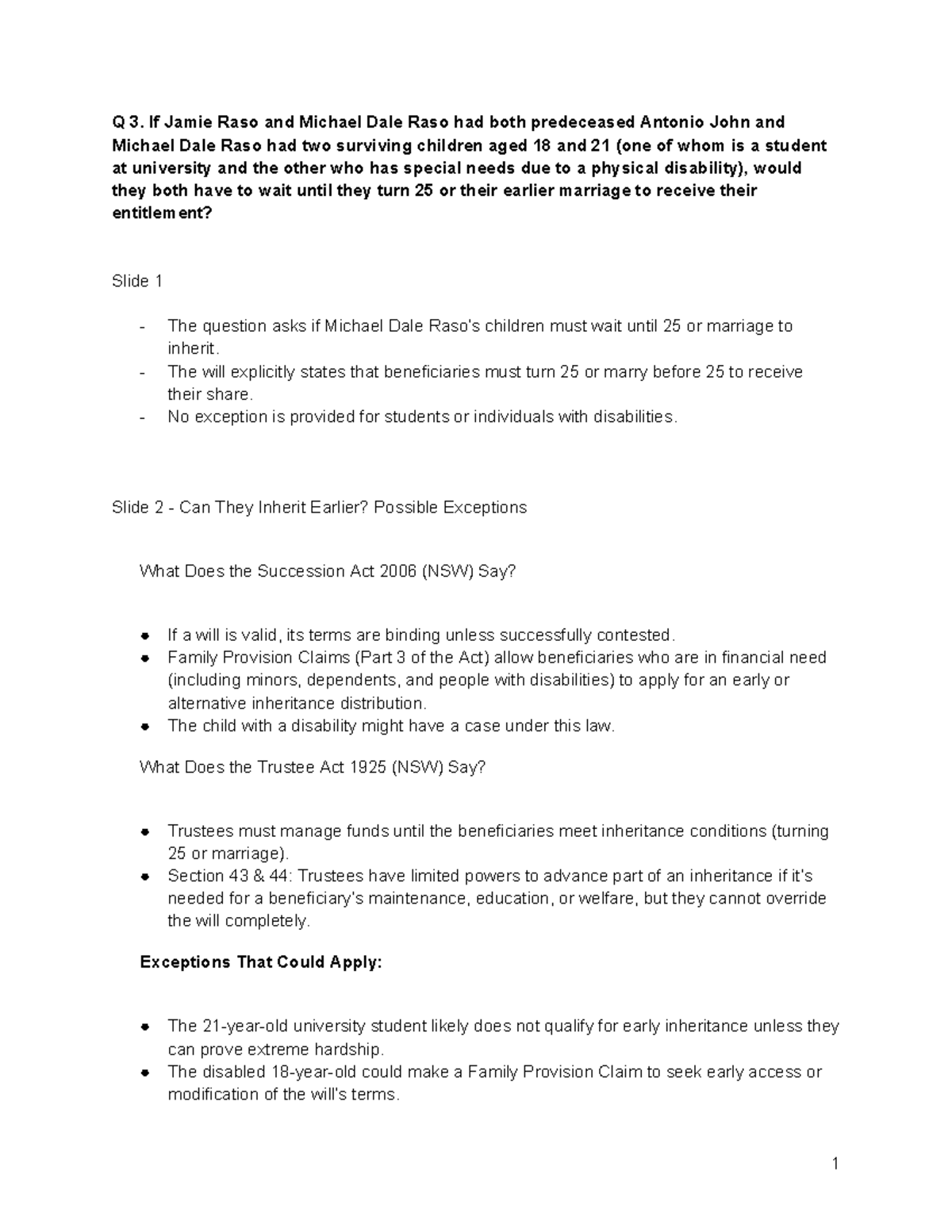 Wills & Estate Law Overview - 2.1: Inheritance Conditions & Executor ...