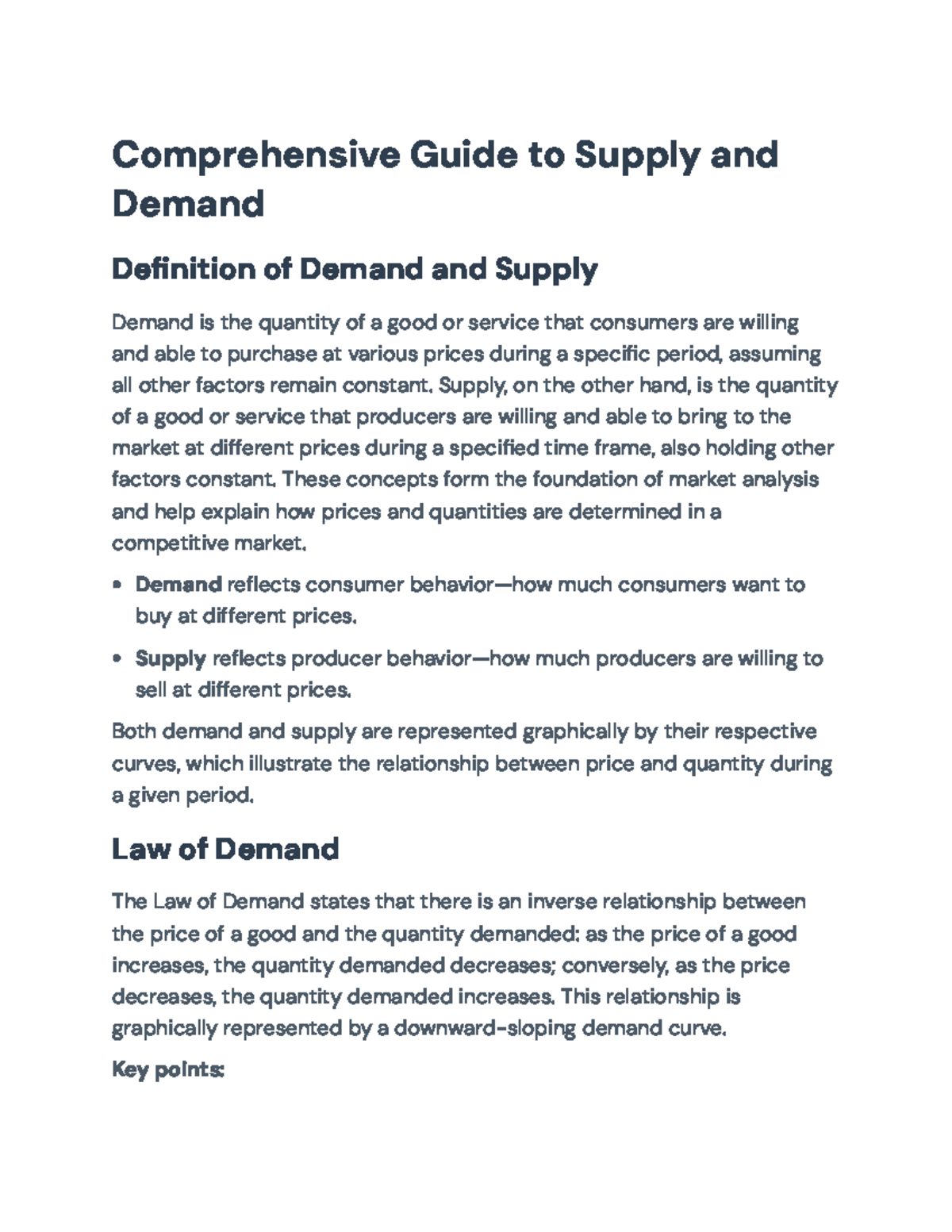 Comprehensive Guide to Supply and Demand: Principles in Economics - Studocu