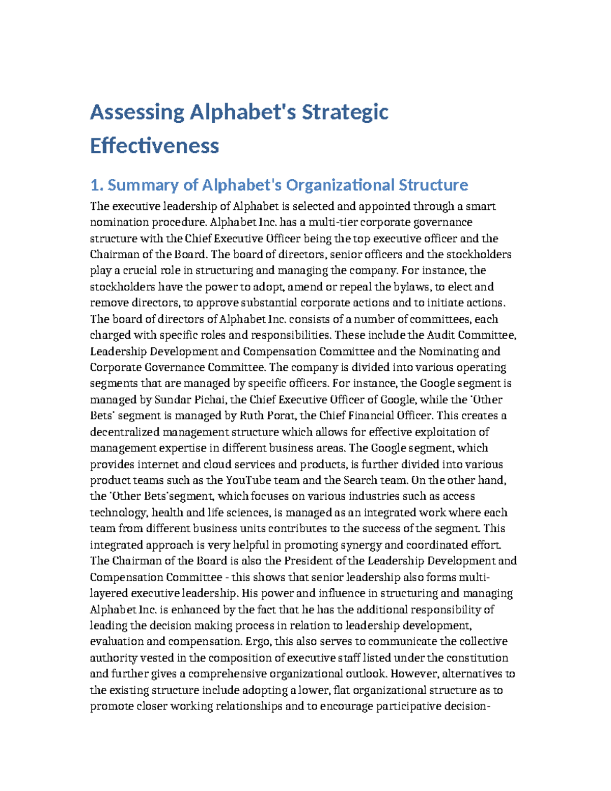Assessing Alphabet Inc.'s Strategic Effectiveness: A Comprehensive ...