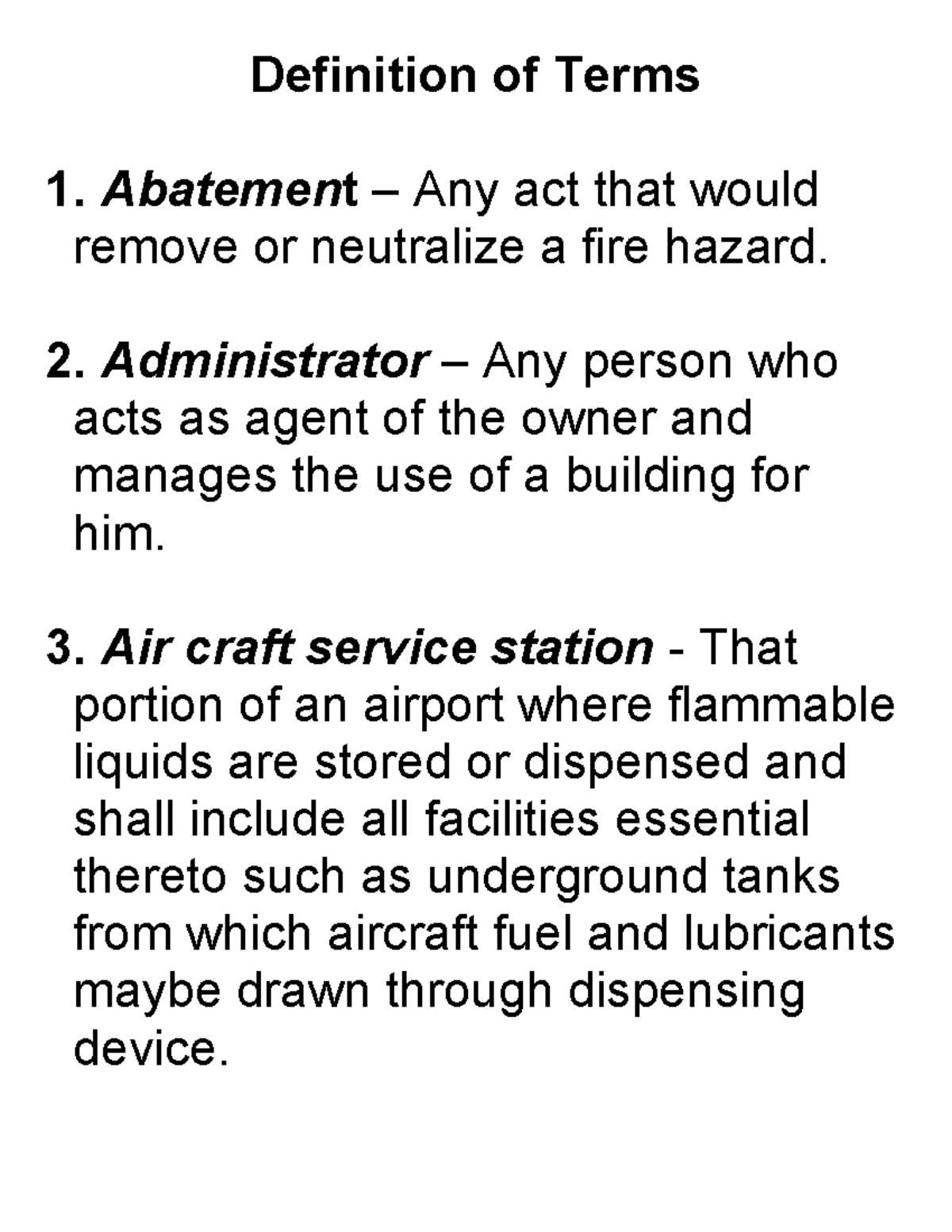 Fire Definition of Terms: Key Concepts and Terminology for Safety - Studocu