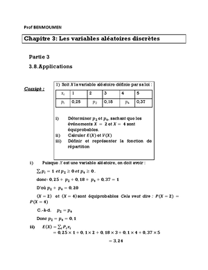 Probabilites resume de cours - Dans tout ce chapitre, tous les exemples ...