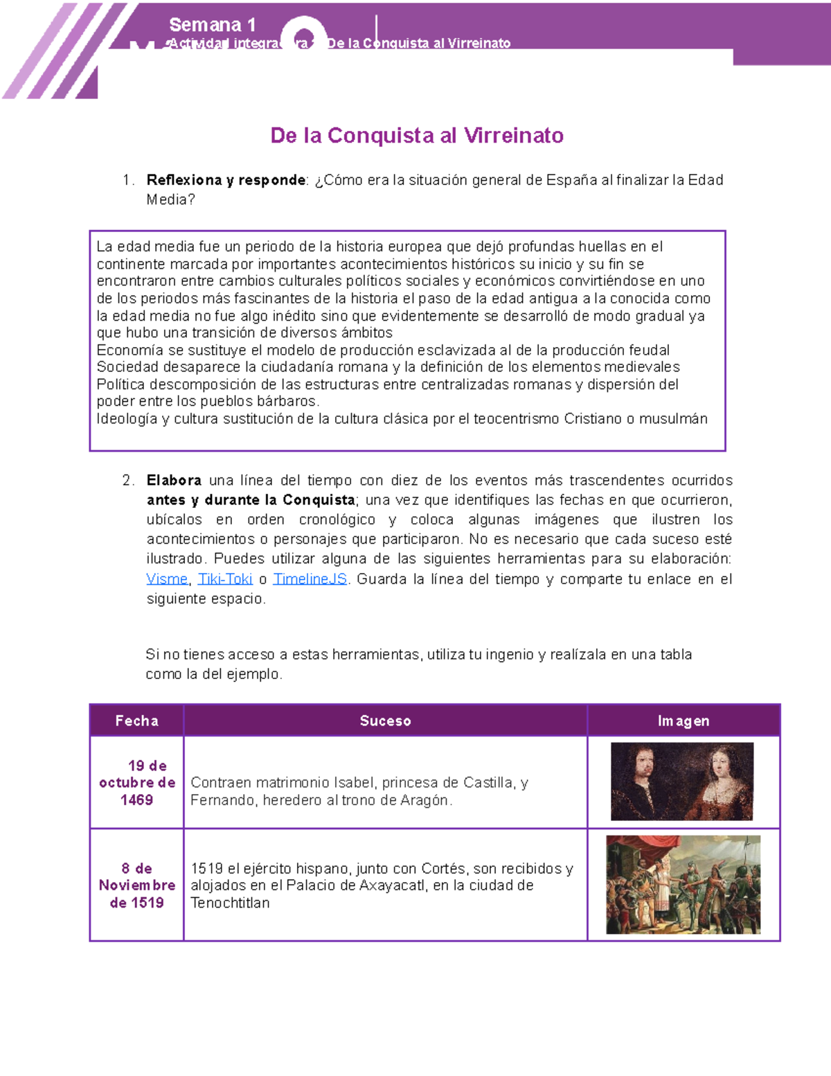 Actividad Integradora 2: De la Conquista al Virreinato (Módulo 9) - Studocu