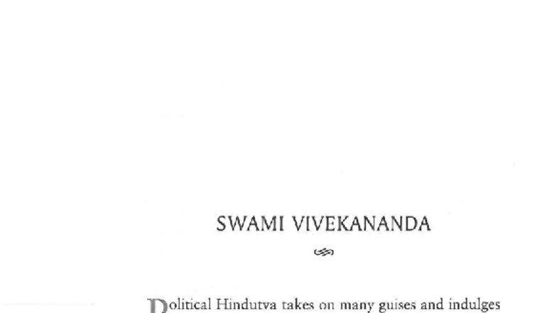 SWAMI VIVEKANANDA: Analyzing Political Hindutva and Its Implications ...