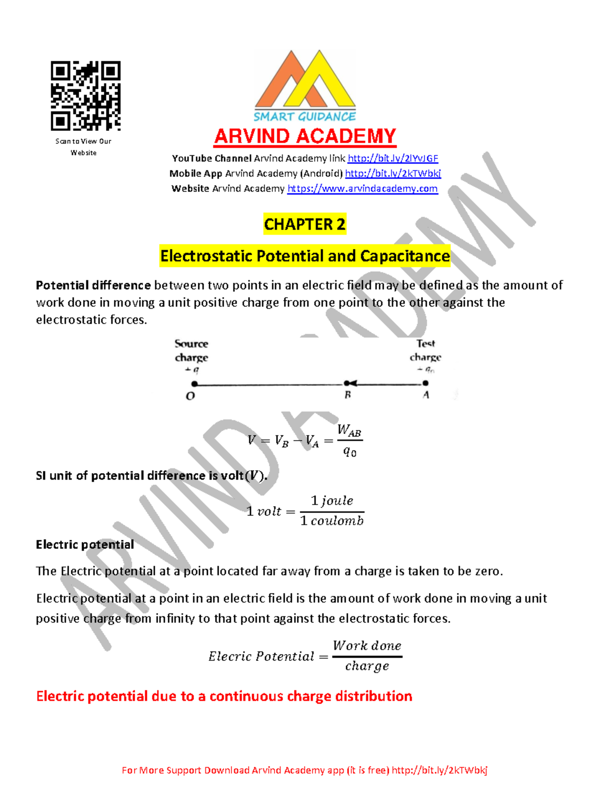 Chapter 02: Electrostatic Potential & Capacitance (N zq1s1mnj4uuonc ...