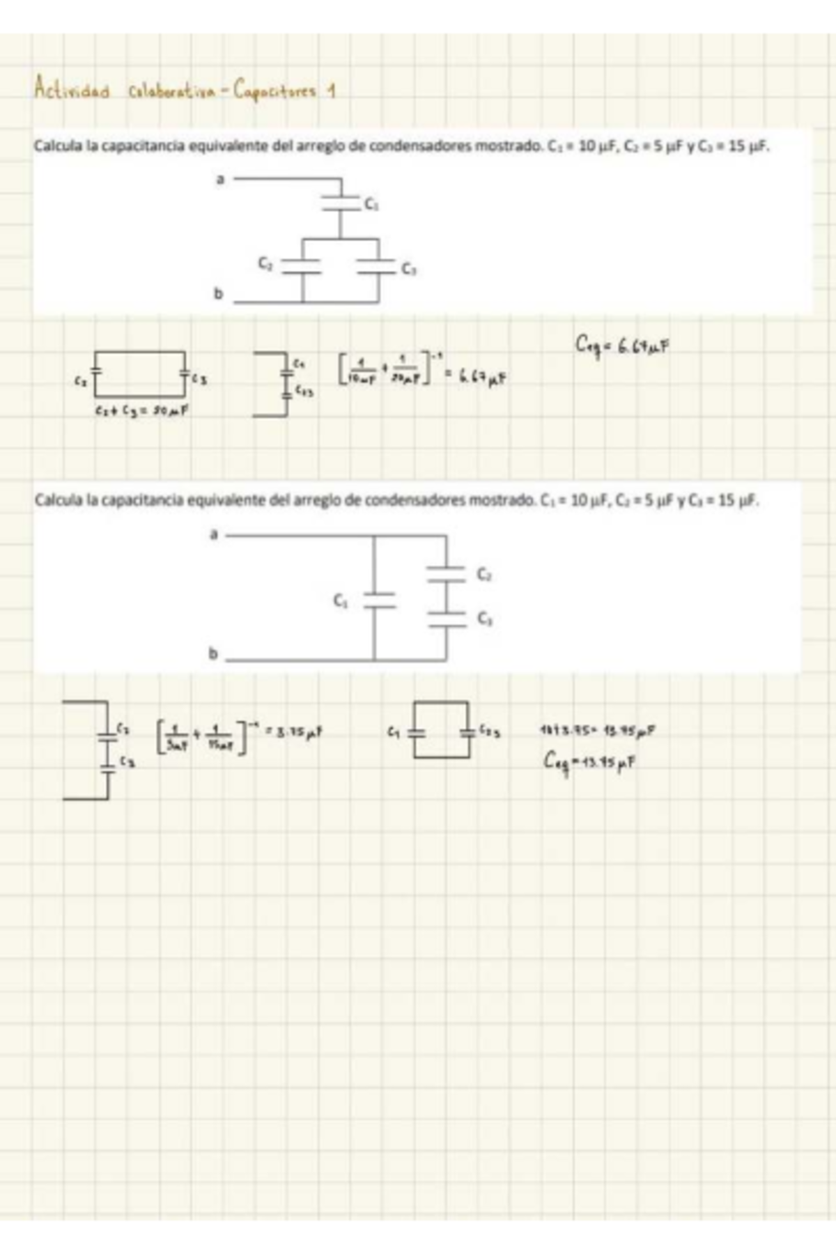Capacitancia Equivalente y Cálculos de Capacitores - CAP 101 - Studocu