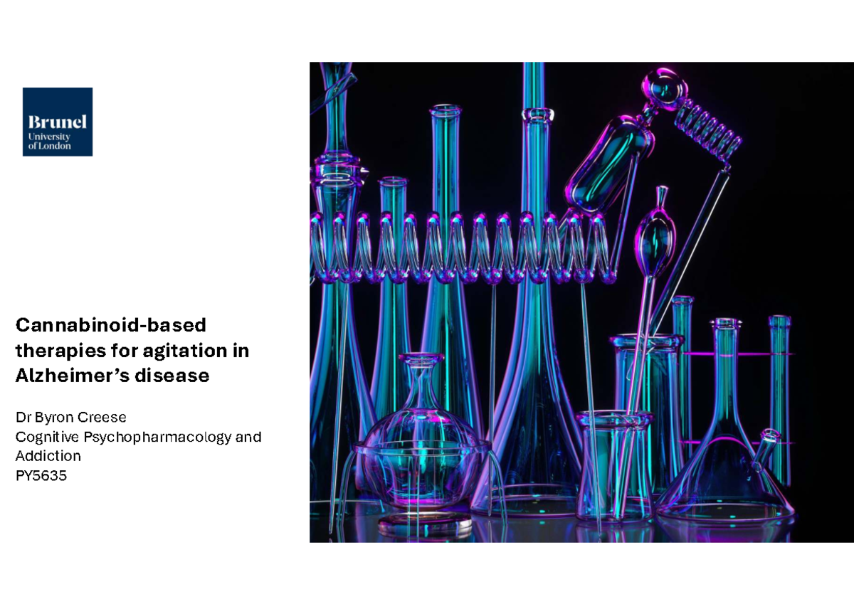 Cannabinoid Therapies for Agitation in Alzheimer's Disease - PY5635 ...