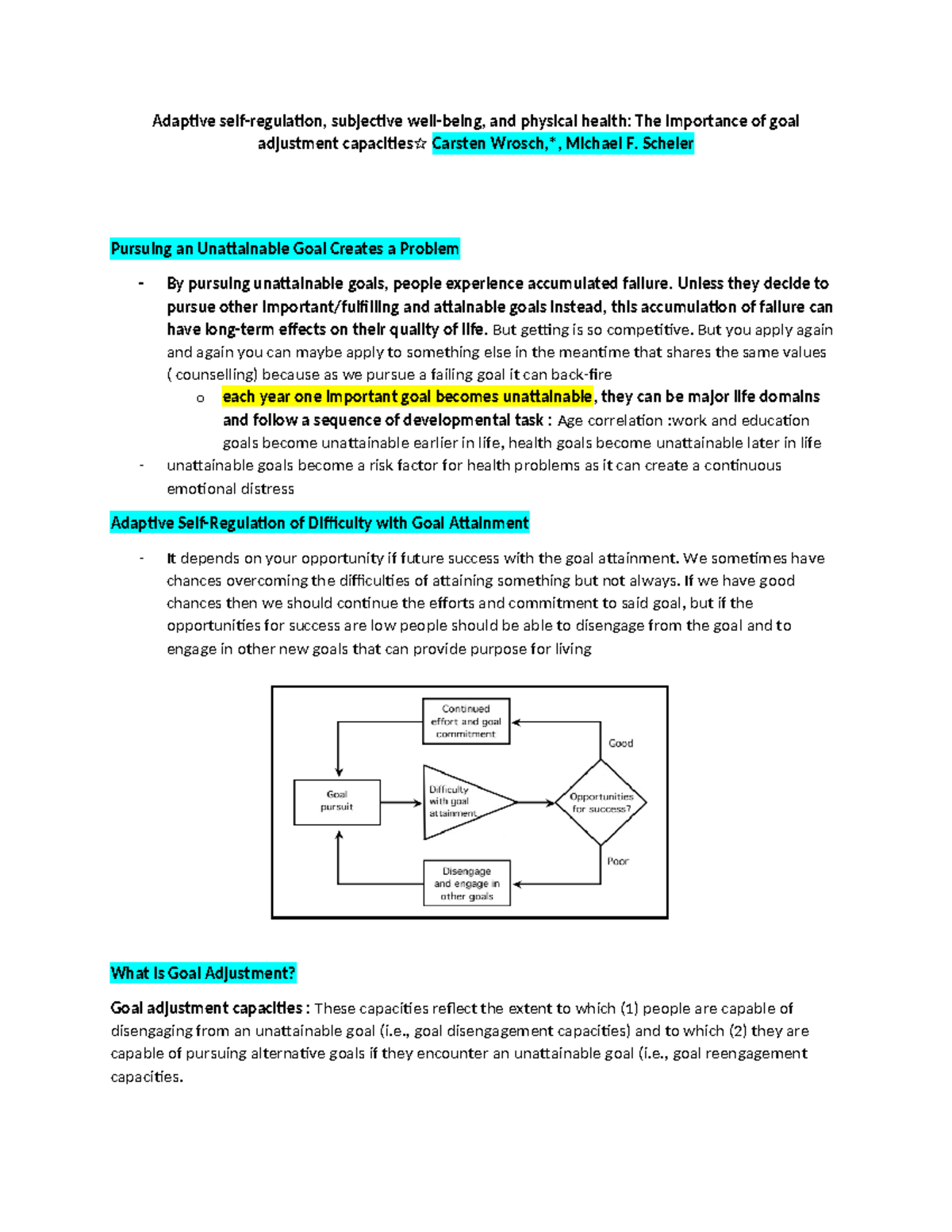 Adaptive Self-Regulation and Well-Being: Goal Adjustment Capacities in ...