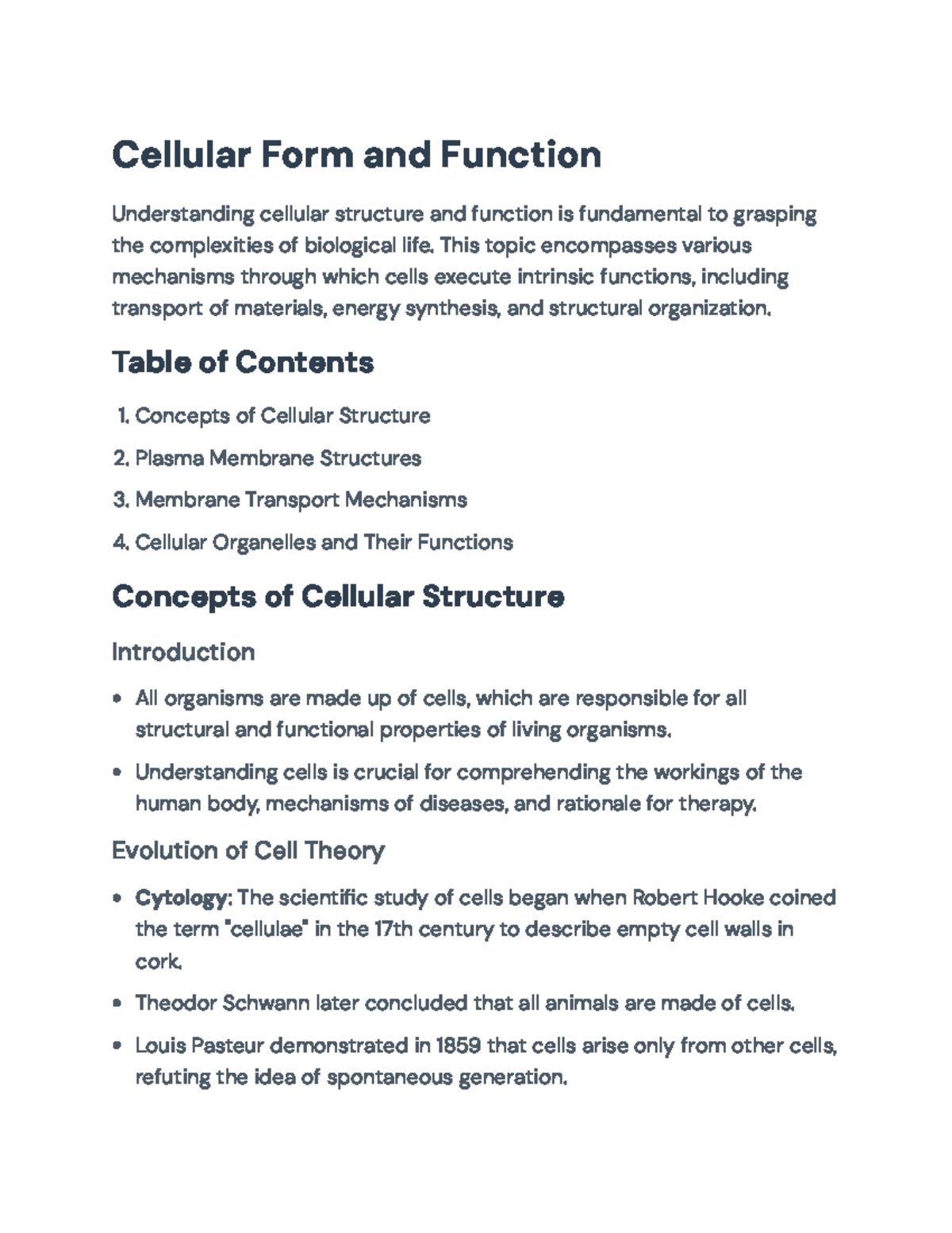 Cellular Structure and Function (BIO101): Key Mechanisms and Organelles - Studocu