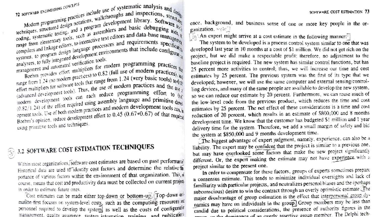 Software Cost Estimation Techniques (CS101) - Studocu