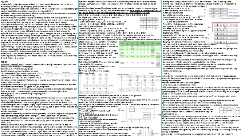 CS2107 Midterm Cheatsheet: Ciphertext Attacks & Security Concepts - Studocu