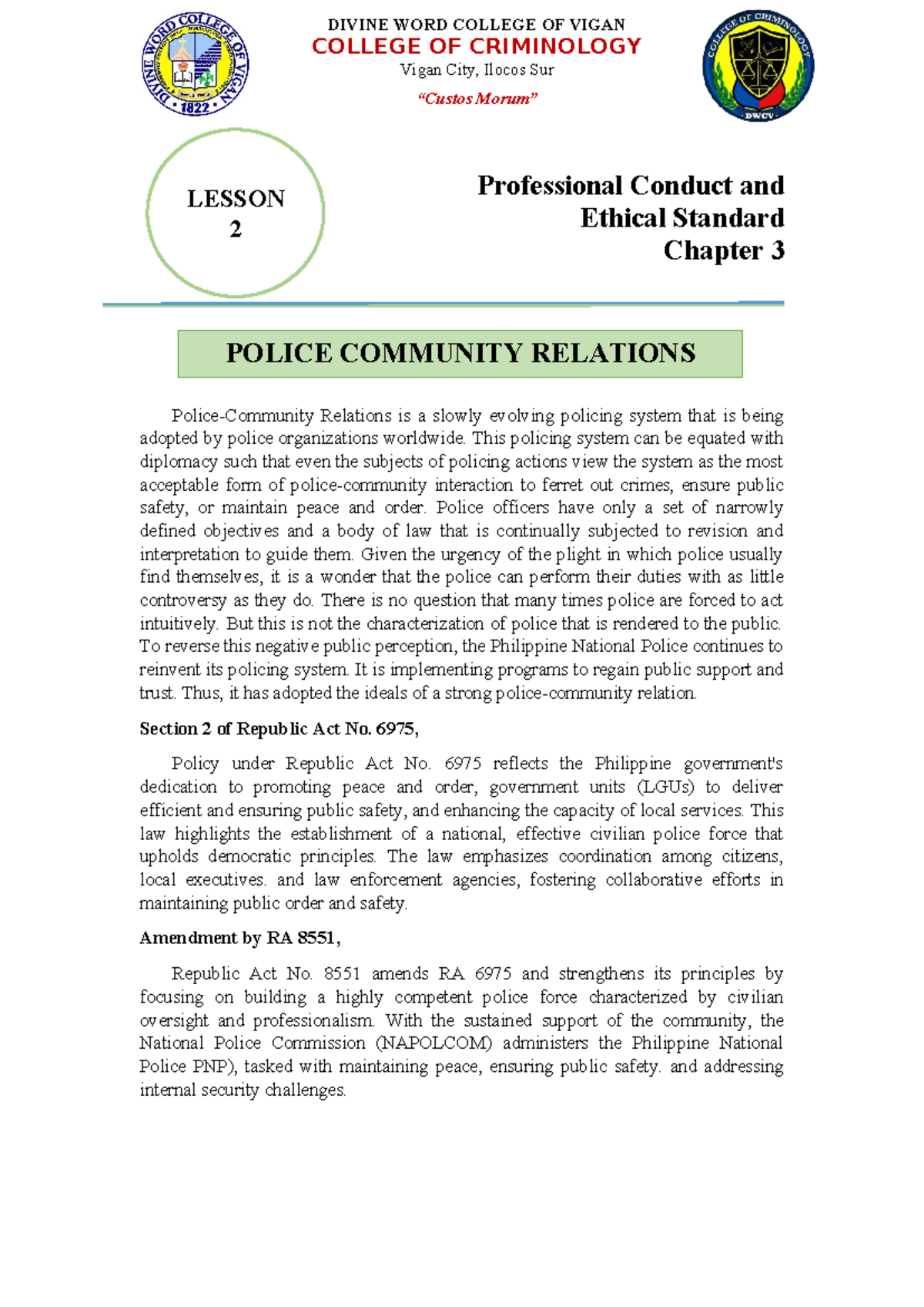 Chapter 3 - Lesson 2: Professional Conduct & Ethical Standards in PCR ...
