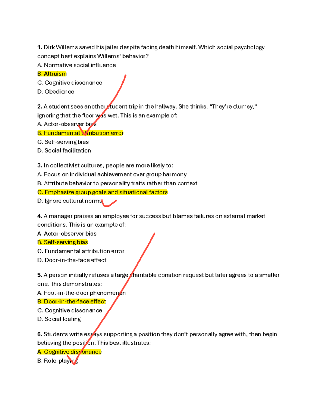 Psych Ch 11 Practice Test: Social Psychology Concepts Explained - Studocu