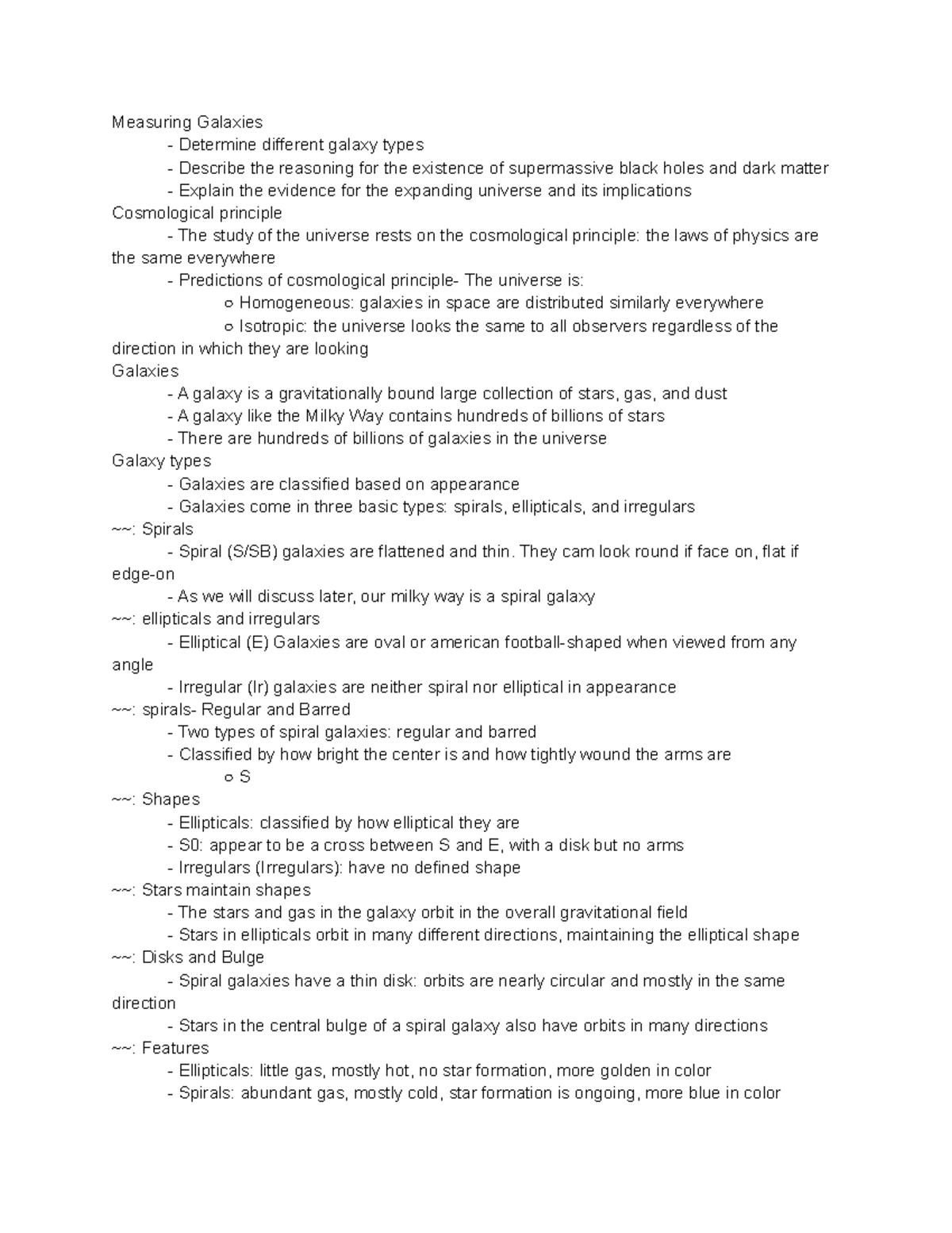 ASTR 100 ch 14 notes - Measuring Galaxies - Determine different galaxy ...