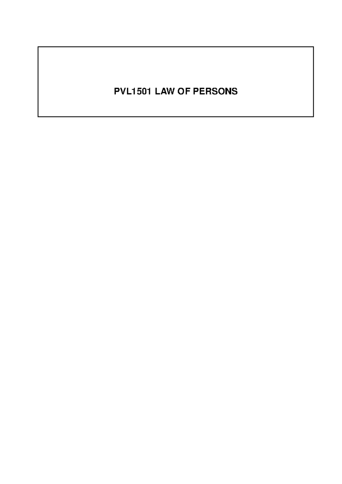 PVL1501 Notes 3 for law of persons to help study - LAW OF PERSONS ...