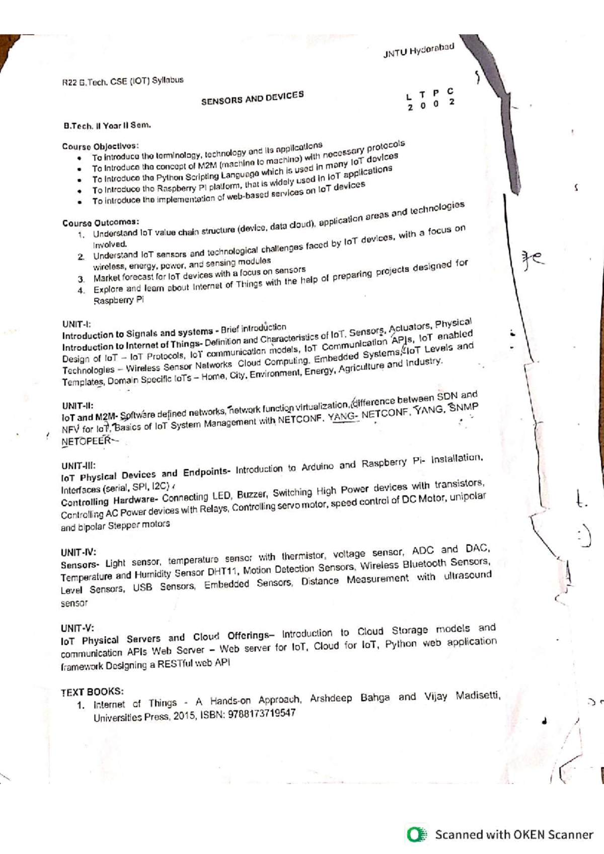 JNTU Hyderabad R22 B. Tech. CSE (IOT) UNIT 1: Sensors and Devices Notes ...