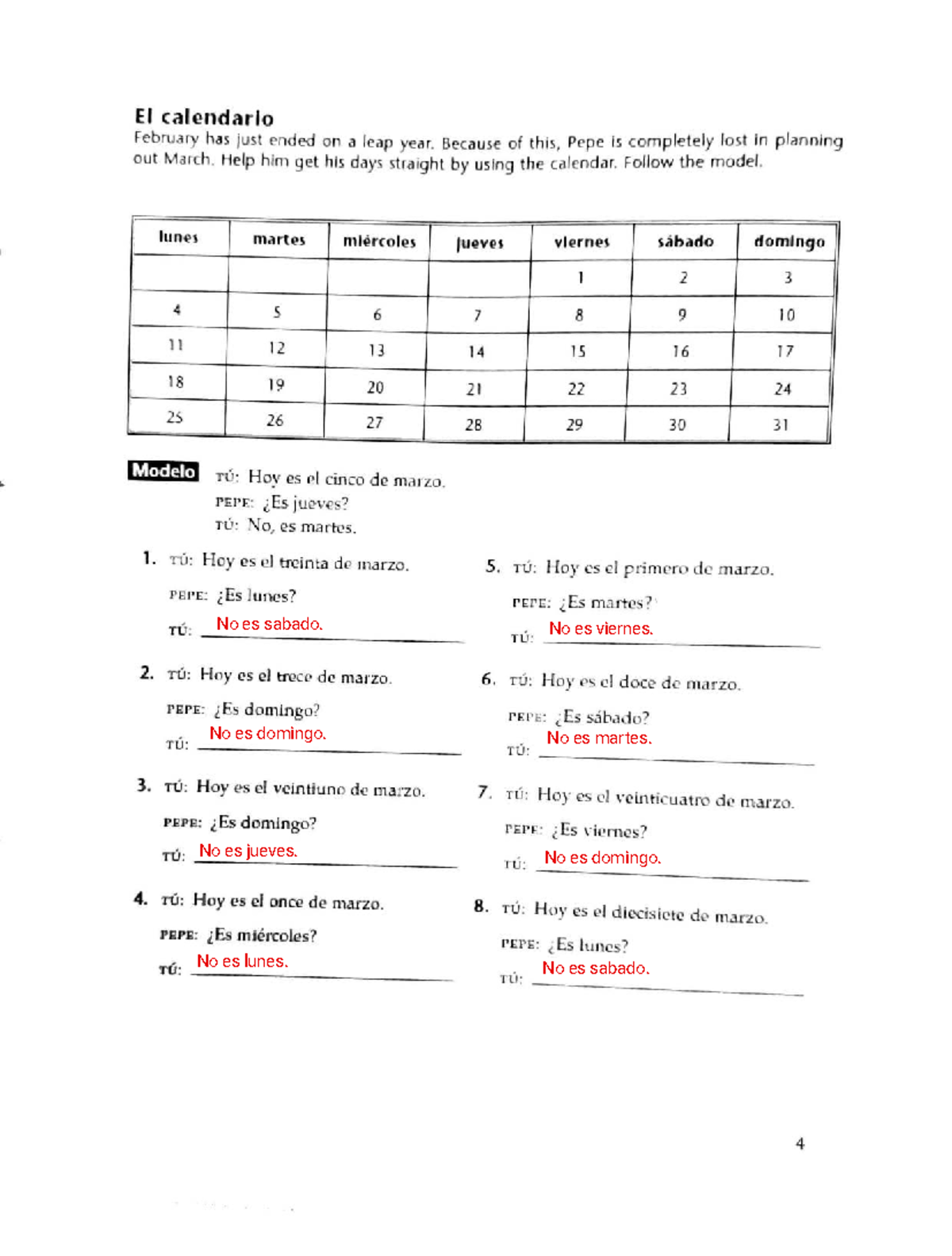 SP1 - PE Packet #2: Fechas y Cumpleaños (Pgs. 4-8) - Studocu