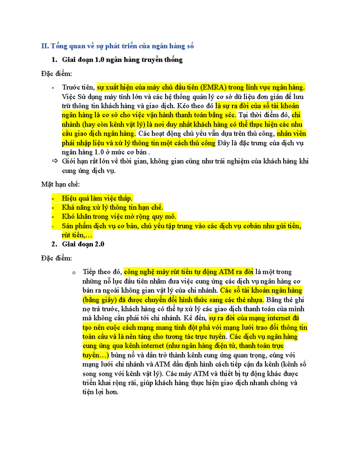 Tổng quan về sự phát triển ngân hàng số - Phần II (NHS) - Studocu