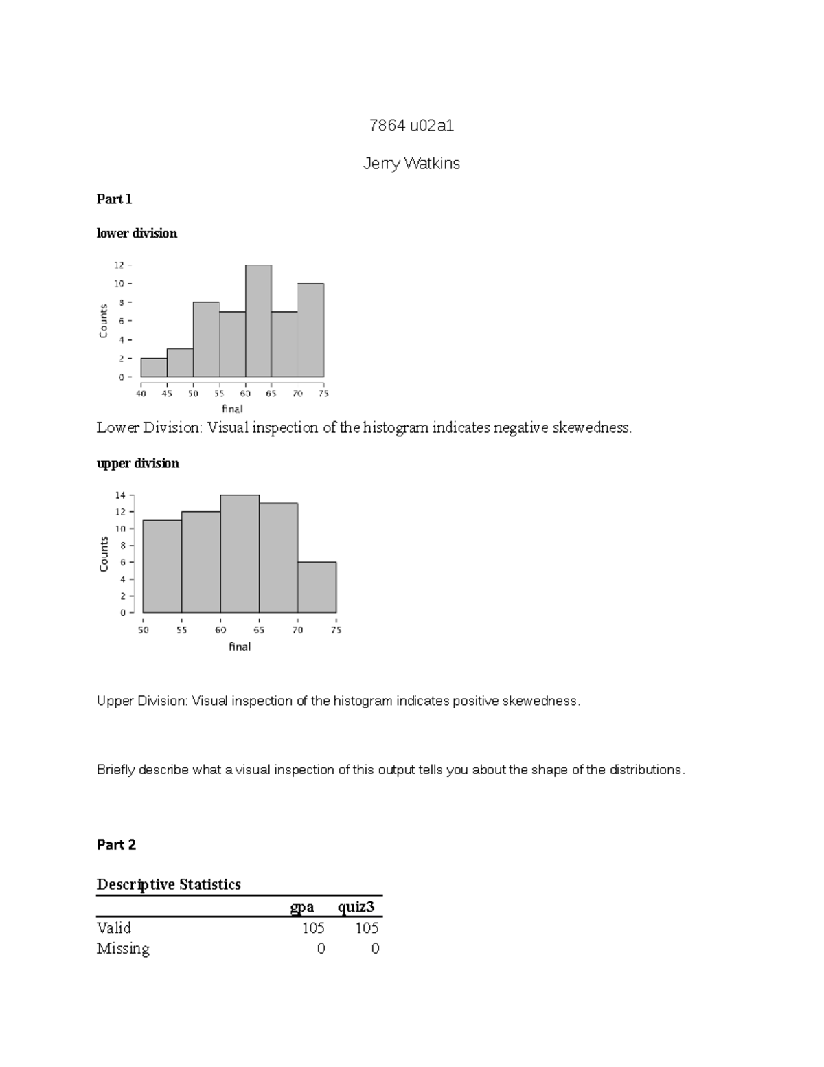 7864 u02a1 Quantitative Analysis: Descriptive Statistics Week 2 - Studocu