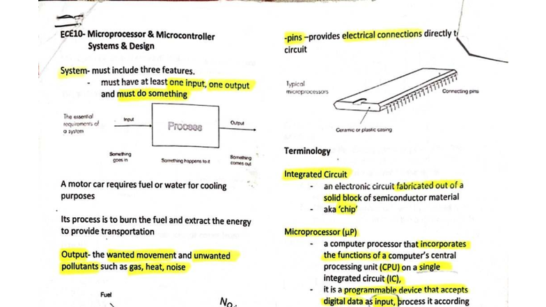 Microprocessor Systems Design: Key Features & Connections (EE 101) - Studocu