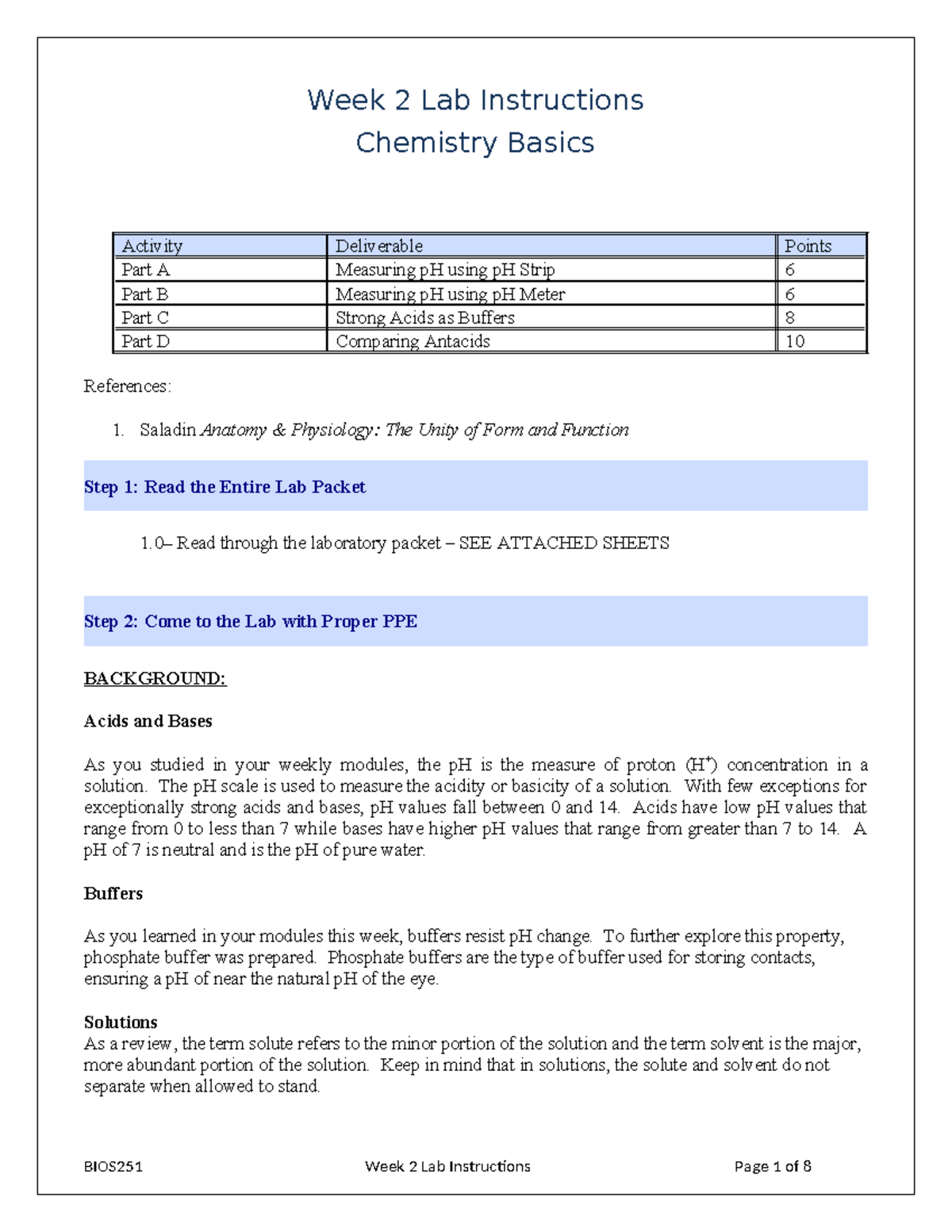 A - CU - BIOS 251 - Week 2 Lab Instructions: Measuring pH and Buffers ...