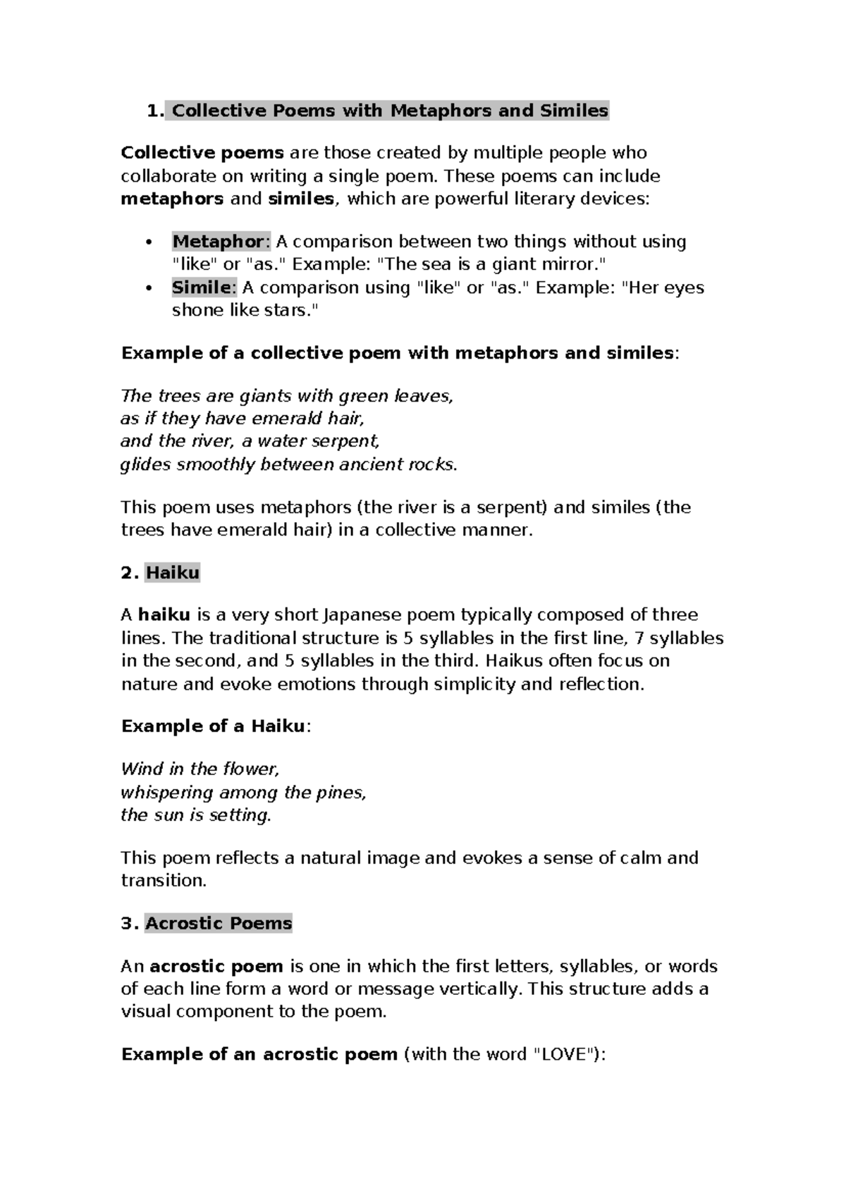 Collective Poems with Metaphors and Similes - Collective Poems with ...