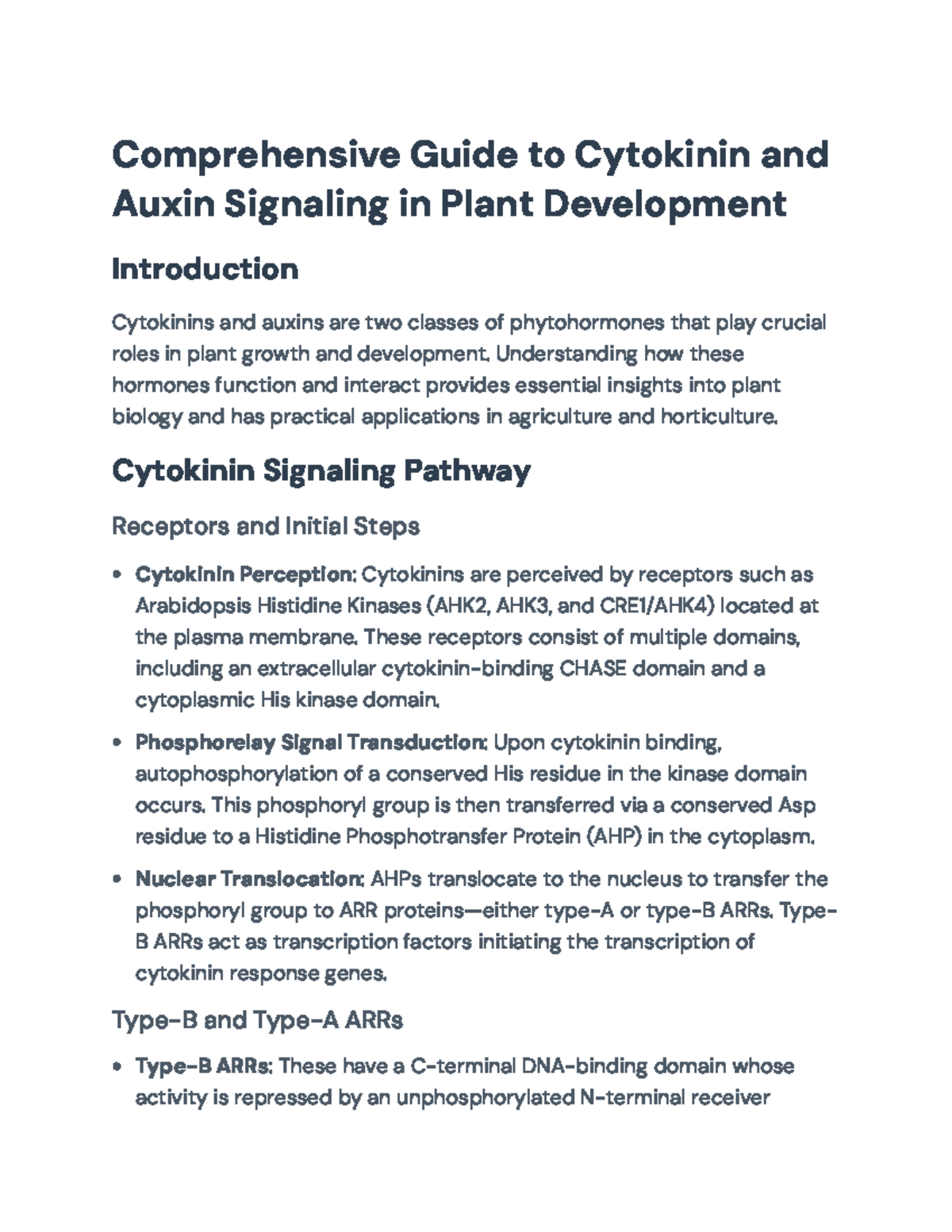 Cytokinin and Auxin Signaling in Plant Development: A Detailed Guide ...