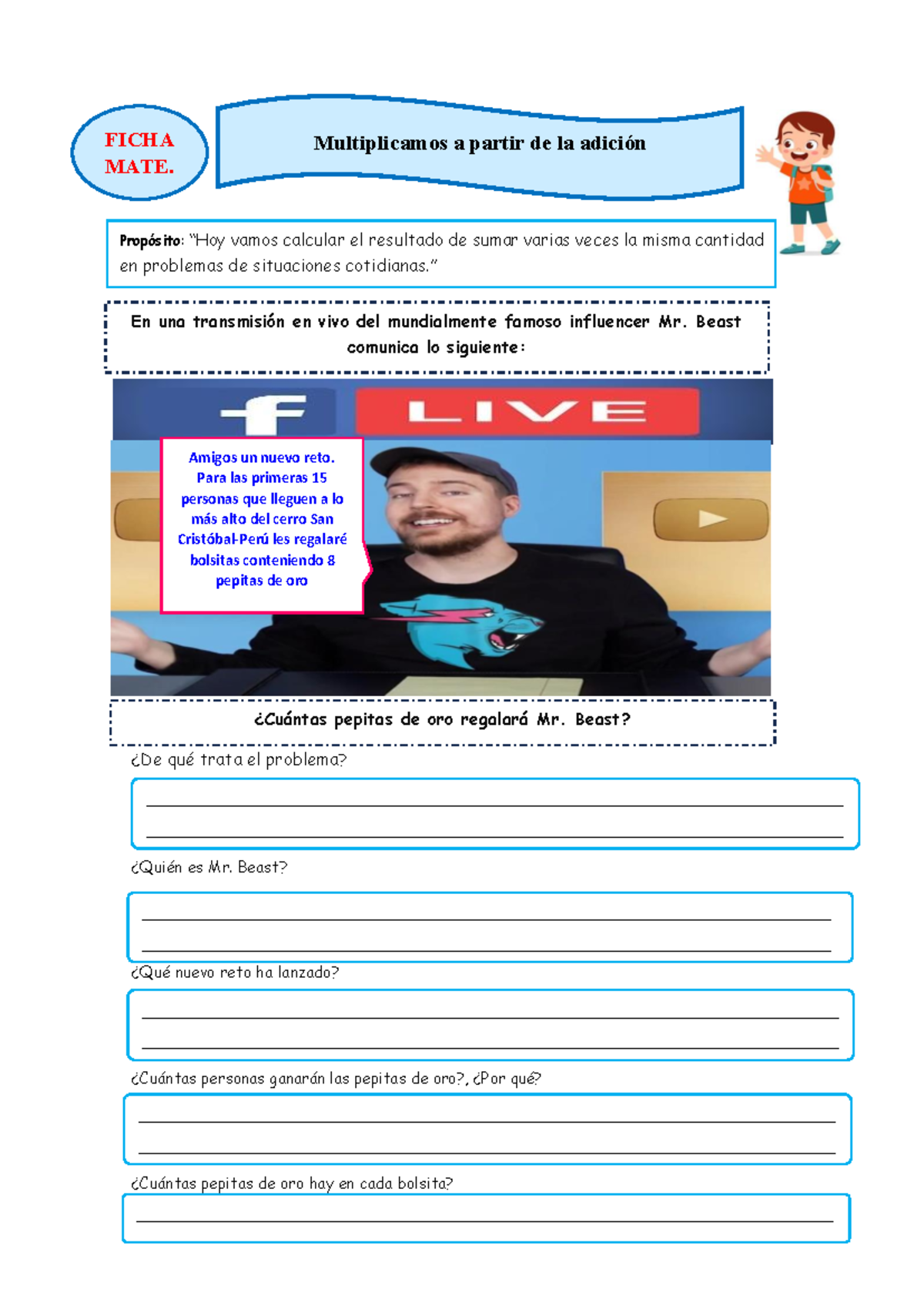 Ficha MATE: Multiplicación a Partir de la Suma Repetida 06-06-2025 ...