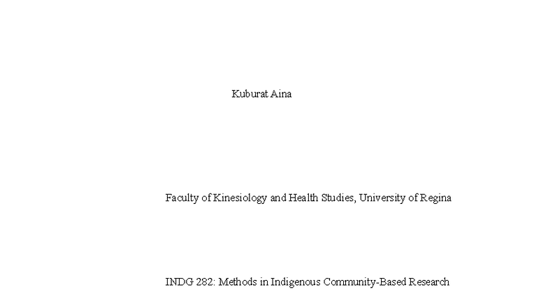 INDG 282: Indigenous Research Assignment Overview and Insights - Studocu