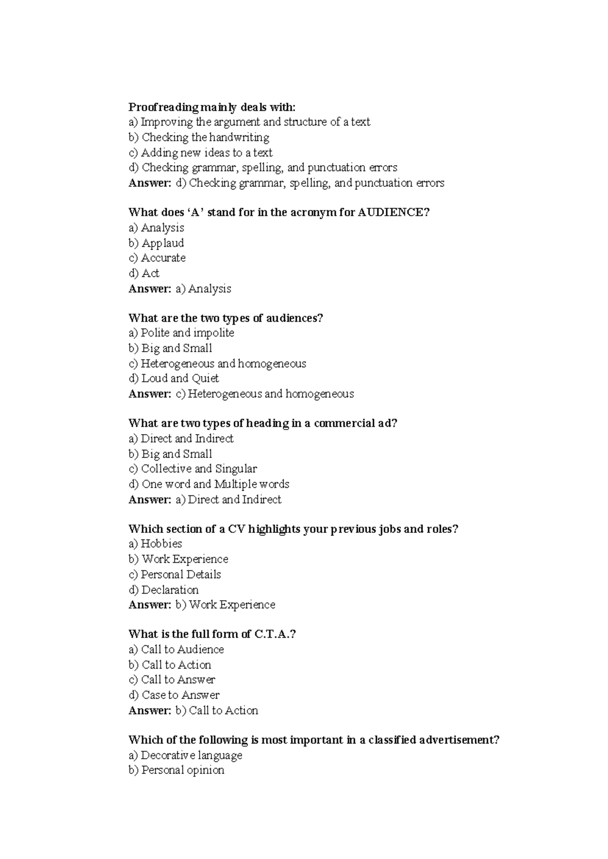 Content Writing and PD - Study Material Notes for Exam - Studocu